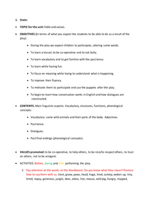 Lesson plan puppets | DOCX