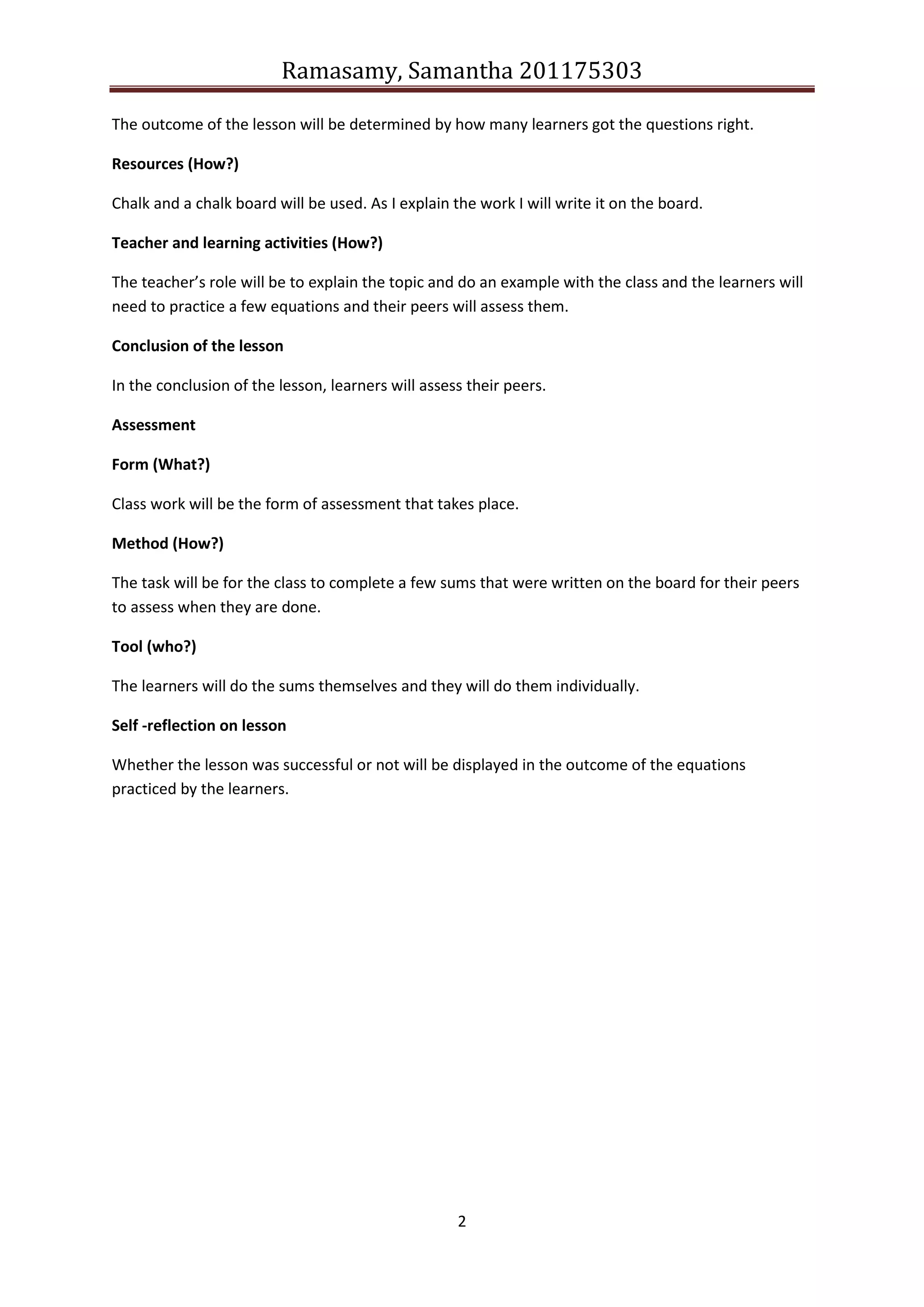 Lesson plan quadratic inequalities | DOCX