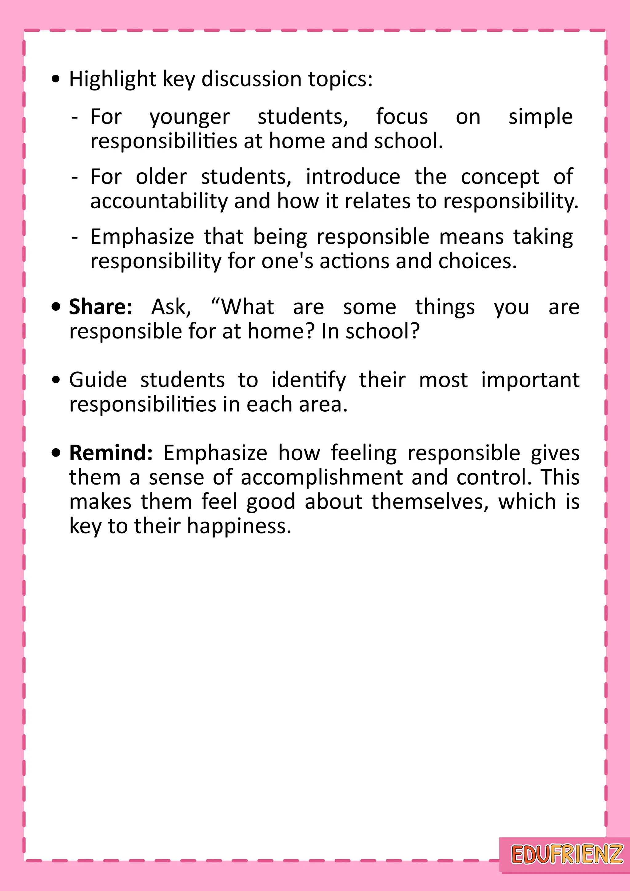 SEL LESSON PLLearn About Responsibility Lesson PlanAN - RESPONSIBILITY ...