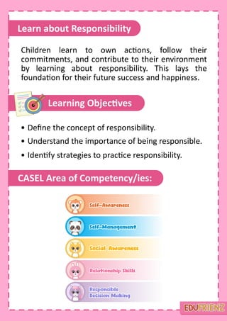 SEL LESSON PLLearn About Responsibility Lesson PlanAN - RESPONSIBILITY ...