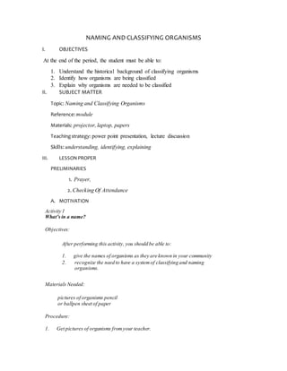 Lesson plan science | DOCX