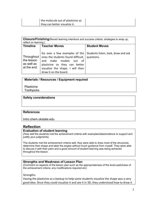 Lesson plan shapes of molecules | DOCX
