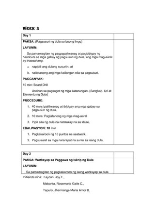Lesson Plan Sir Bambico | DOC