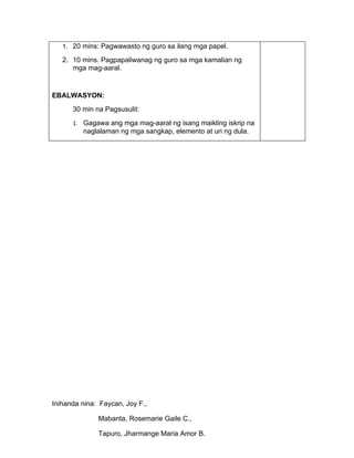 Lesson Plan Sir Bambico | DOC