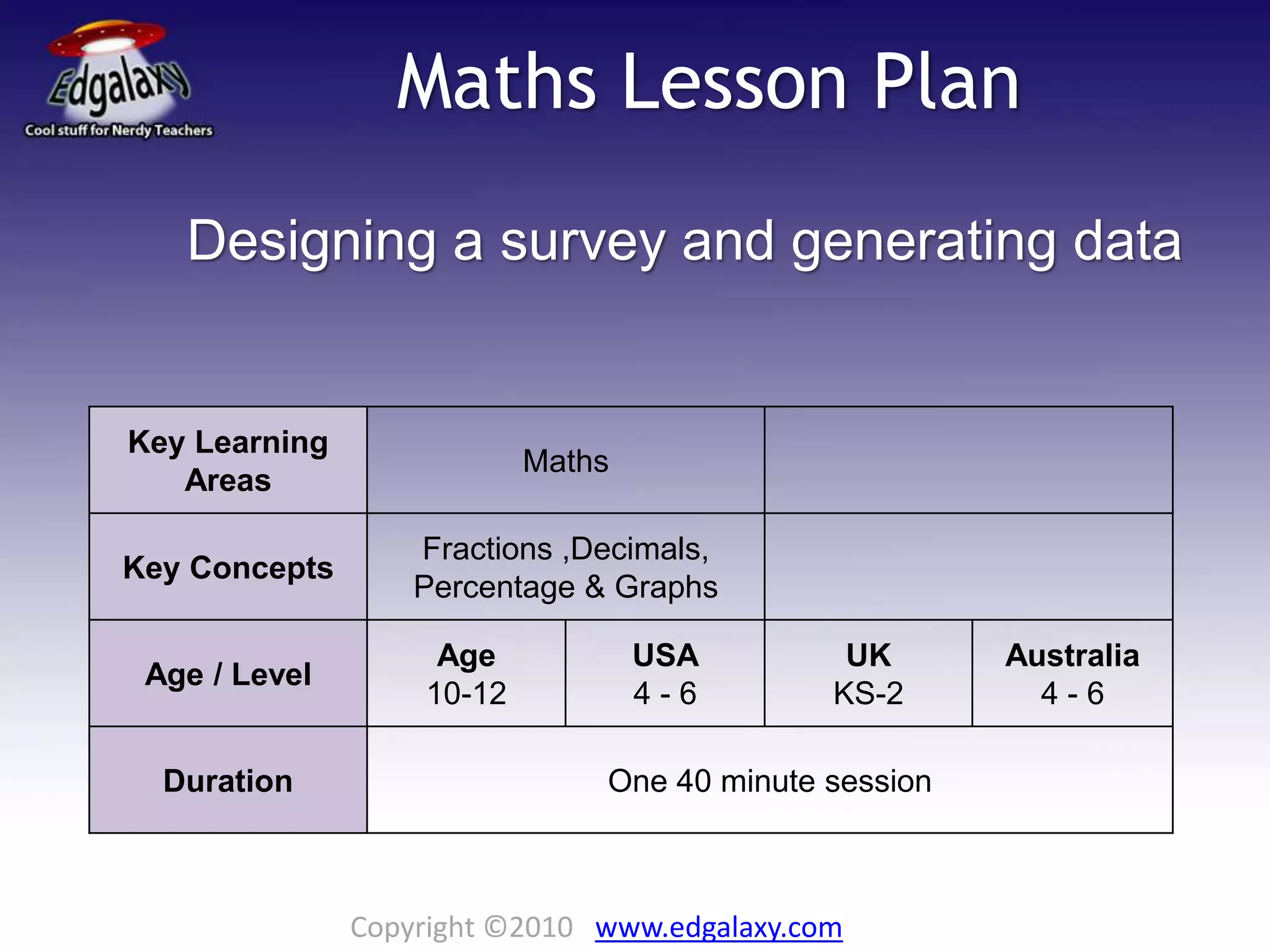 Lesson plan survey and data generation | PPTX
