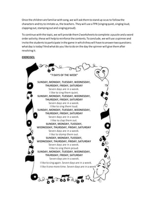 Mini class with songs | DOCX