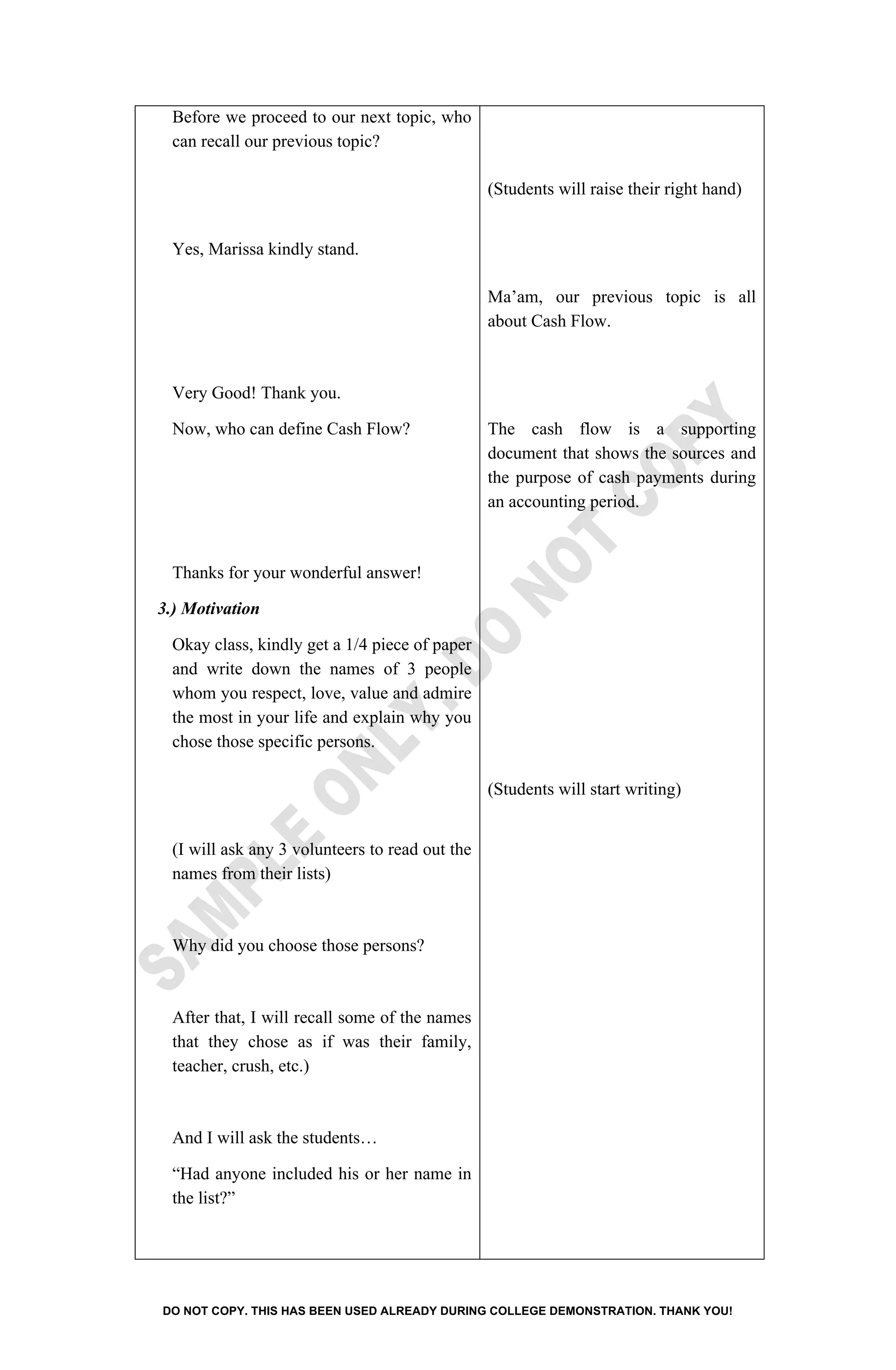 Sample Lesson Plan in Entrepreneurship | PDF | Business | Business and ...