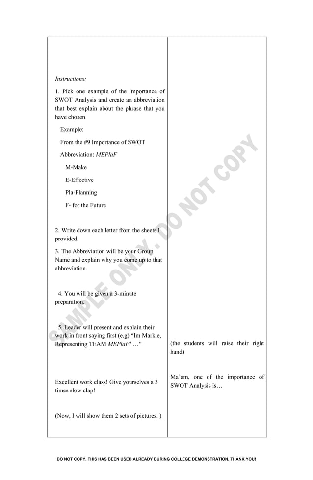 Sample Lesson Plan in Entrepreneurship | PDF | Business | Business and Finance