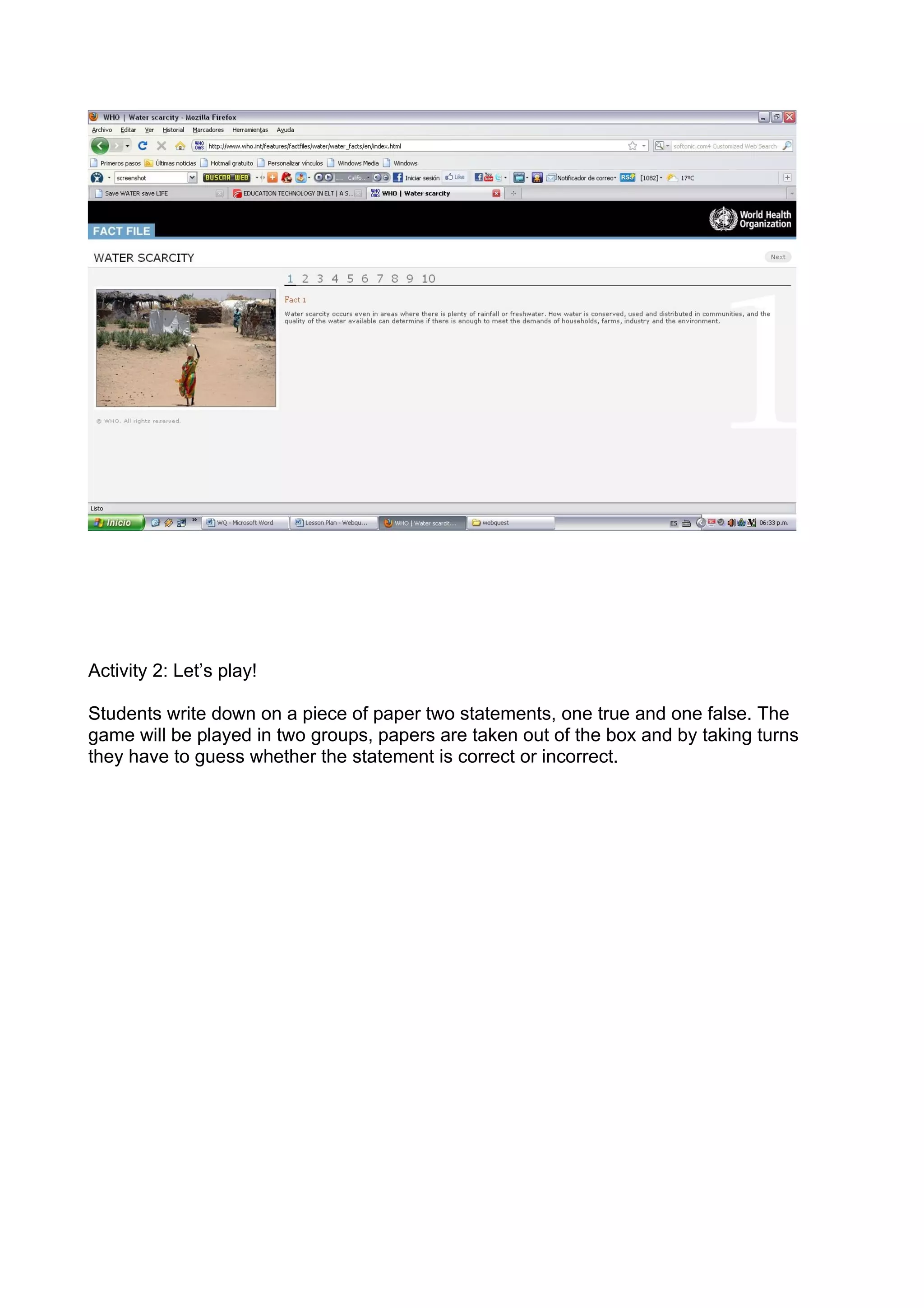 Lesson plan webquests | DOC