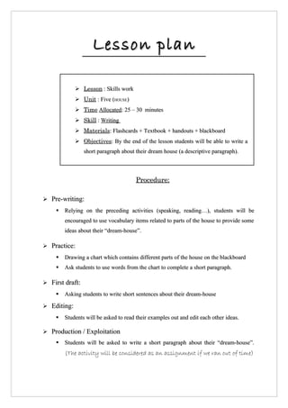 Lesson plan writing activity | DOC