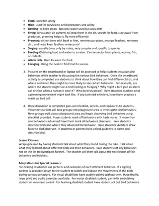 Bird Behavior Lesson Plan | RTF | Birds | Pets