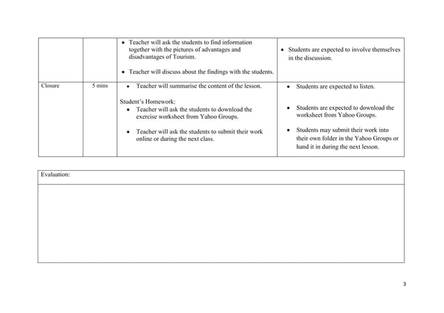 Tourism: Lesson plan 1 | DOCX
