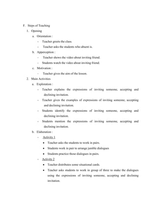 Lesson plan for Speaking Skill | DOCX