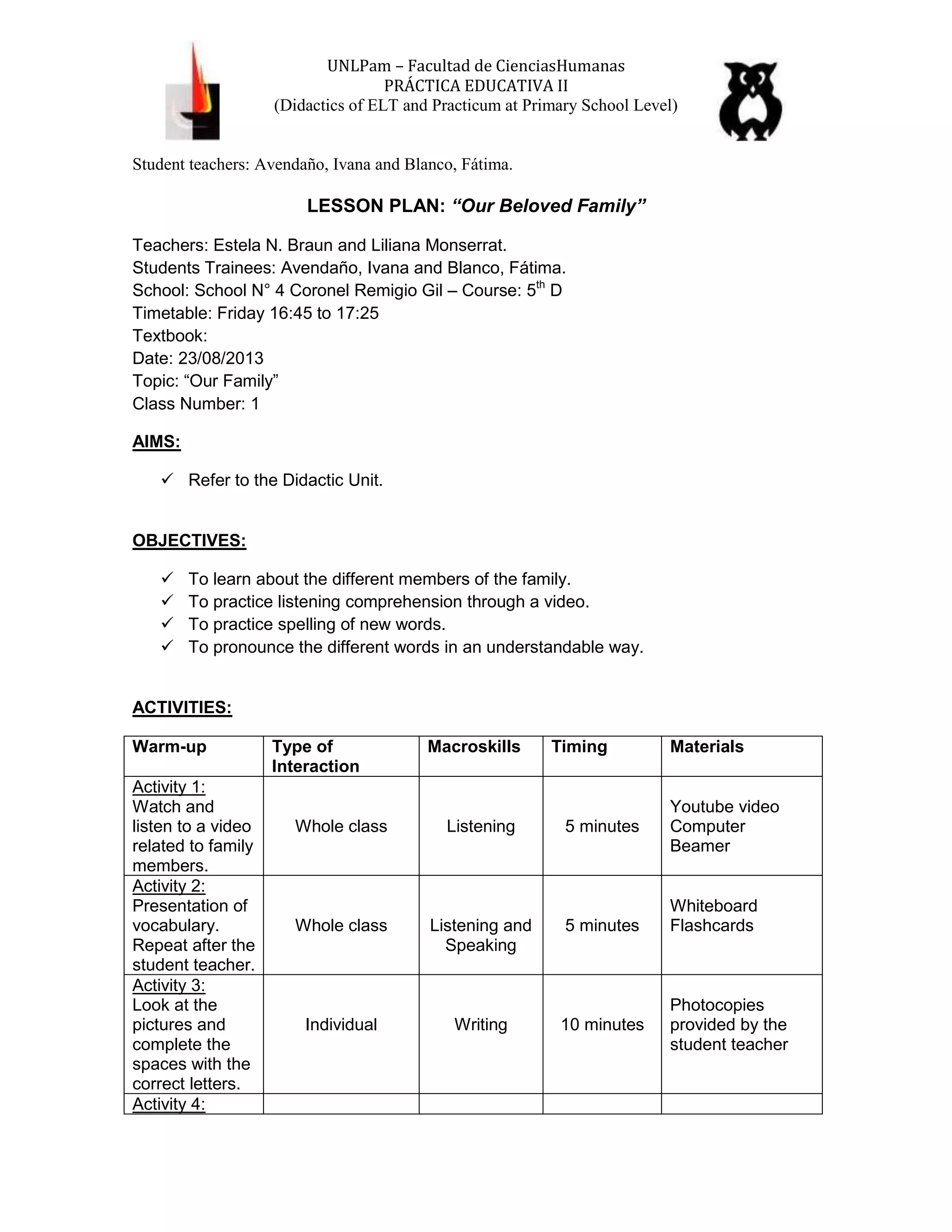 Lesson plan 1 | DOCX