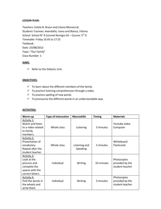 Lesson plan 1 | PDF