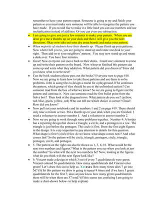 First Pattern Lesson plan | PDF