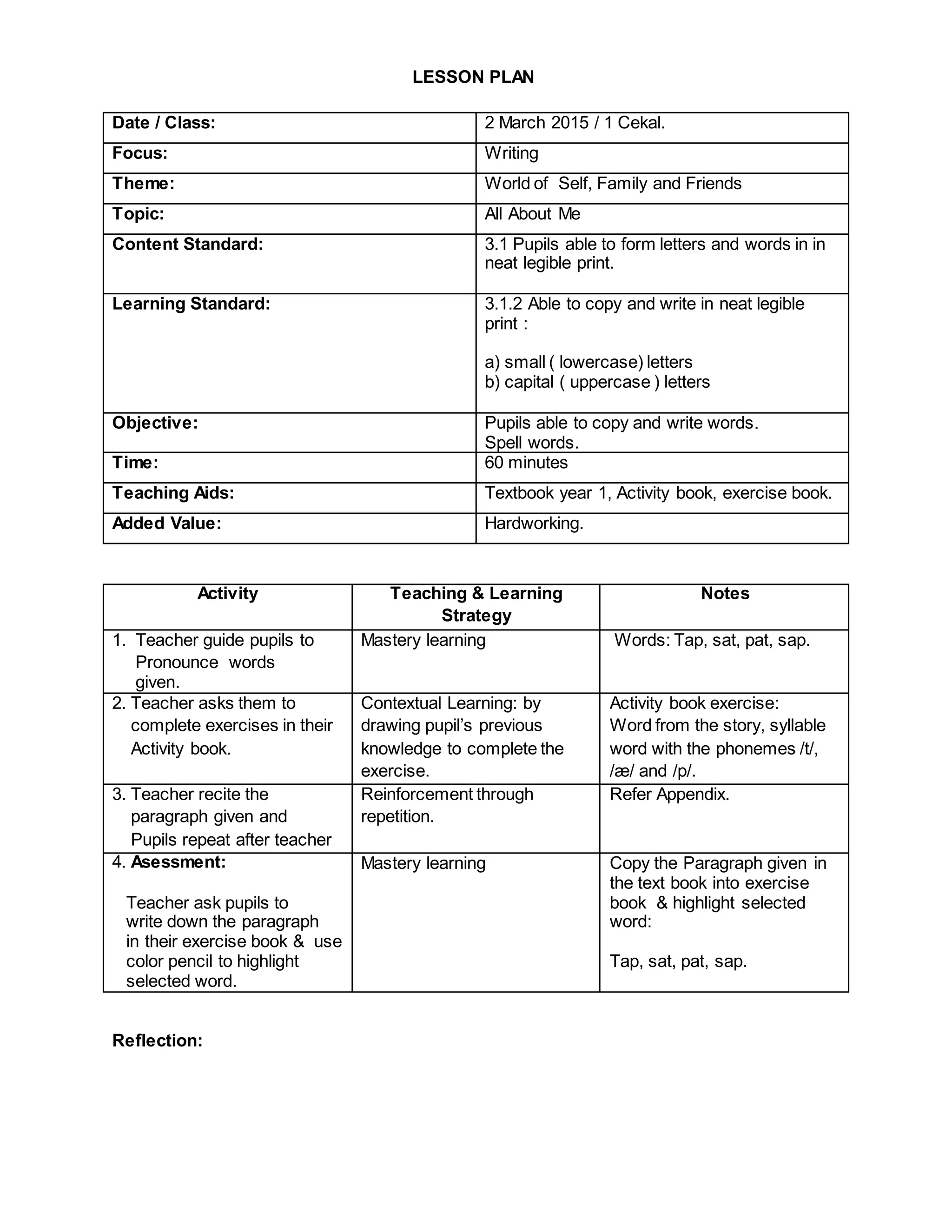 Lesson plan 1 | DOCX