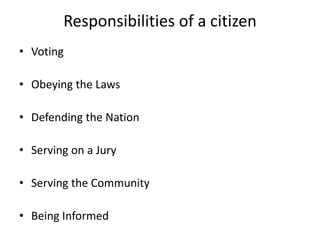 Lesson plan 1 Characteristics of a Citizen | PPTX | Elections | Politics