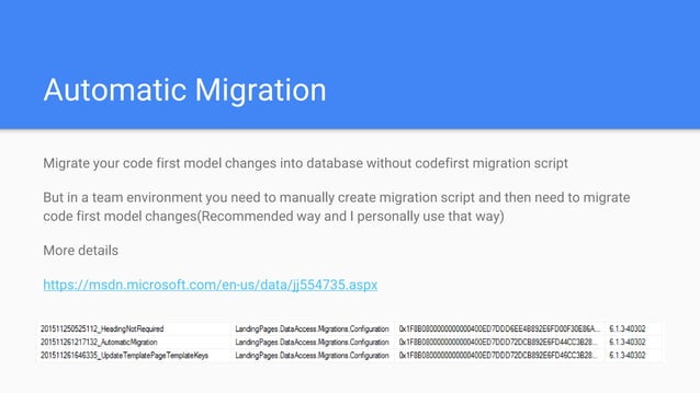 Entity Framework Code First Migrations | PPT