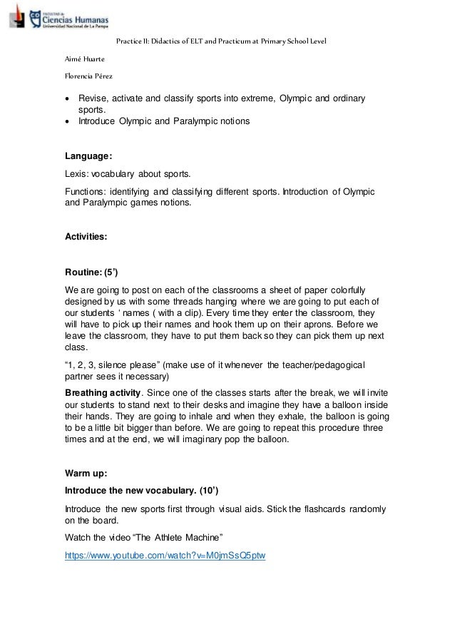 Lesson plan 1 - Sports and Hobbies