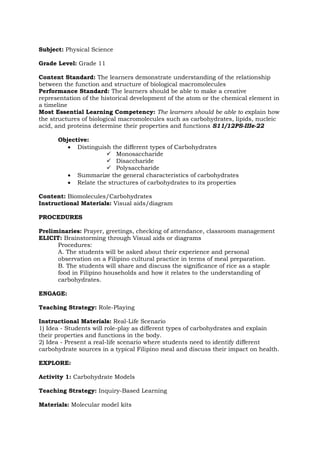 Carbohydrates, Sugar, Saccharide_lesson_plan | PDF