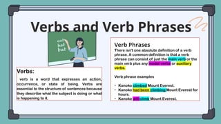 Verbs and verb Phrases-Clase para estudiantes de ENGLISH III | PPT