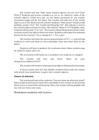 Lesson plan 1 Kindergarten Level | DOCX