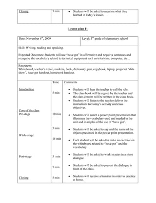 Lesson Plan 10 To 18 | PDF