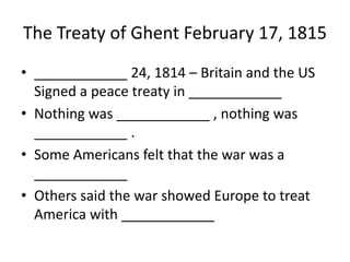 Lesson plan 12 war of 1812 student | PPTX | North America Travel ...