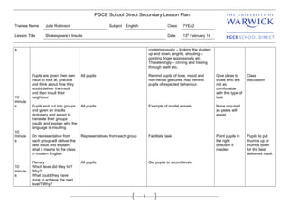 Lesson plan 13th february pti | DOC | Secondary Education | Education