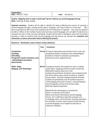 Lesson plan 1 8basico plus_worksheet | DOCX | Educational Assessment ...