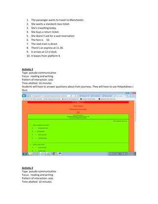 Lesson plan #1 at the station | DOCX