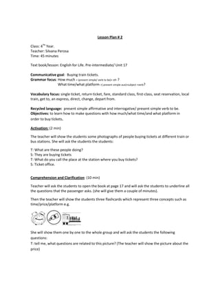 Lesson plan #1 at the station | DOCX