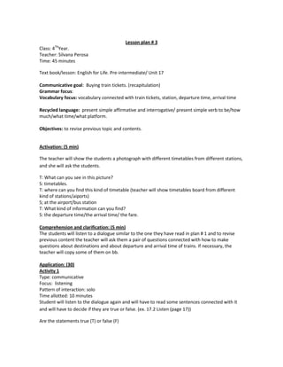 Lesson plan #1 at the station | DOCX