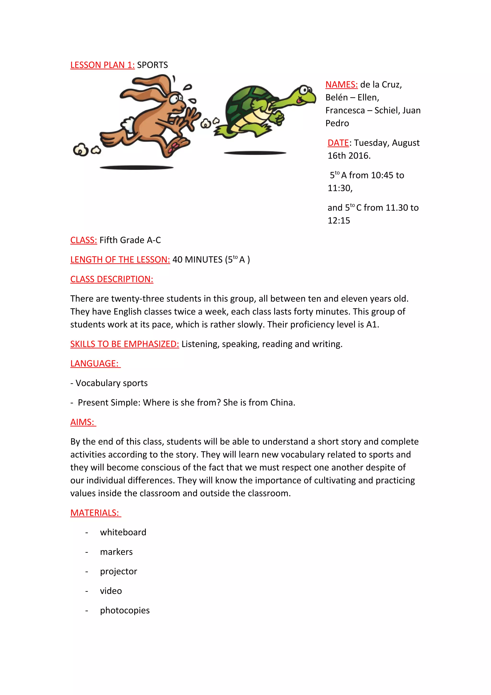 Lesson plan 1 francesca | DOC