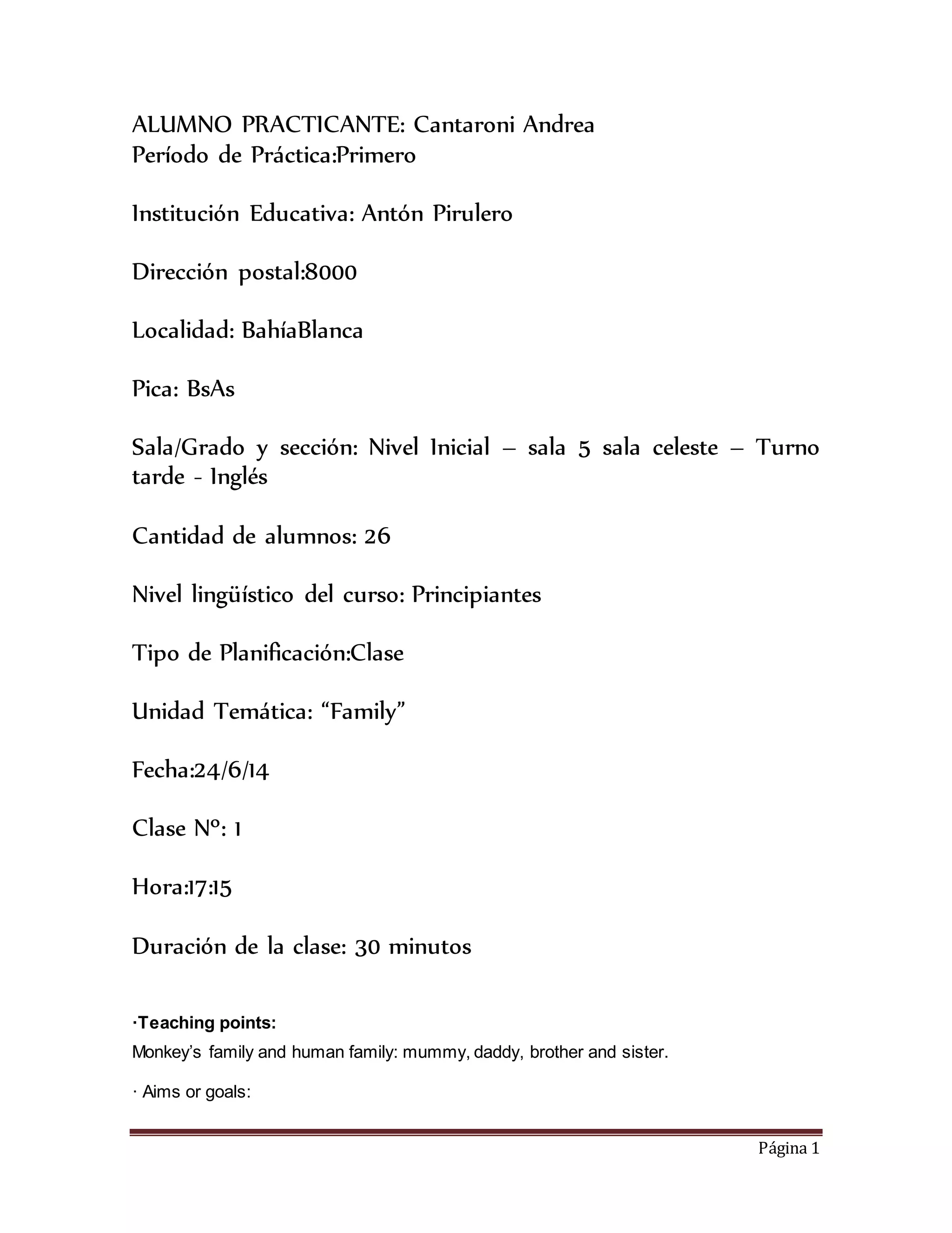 Lesson plan 1 inicial | DOCX