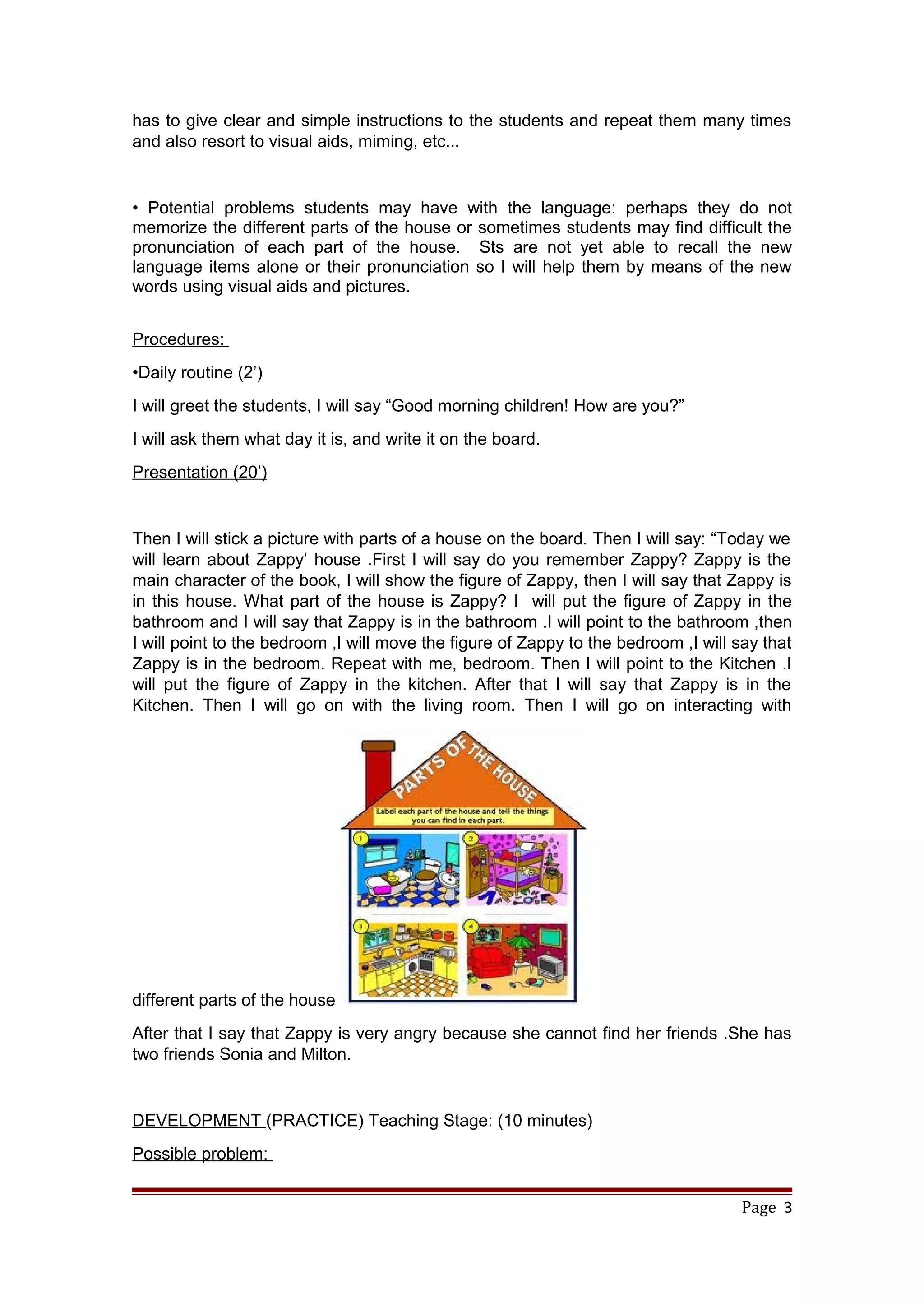 Lesson plan 1 primaria, | DOC