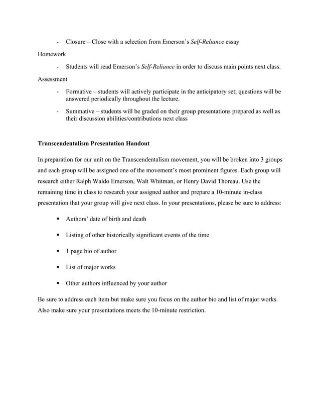 Poe Presentation Lesson Plan | DOC | Educational Assessment | Education