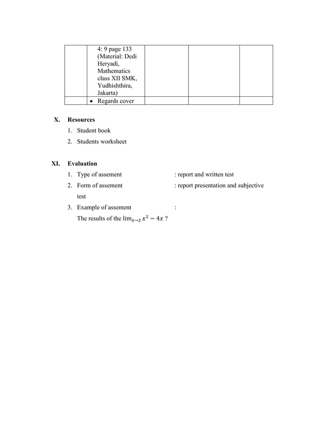 Lesson plan English about Calculus | DOCX