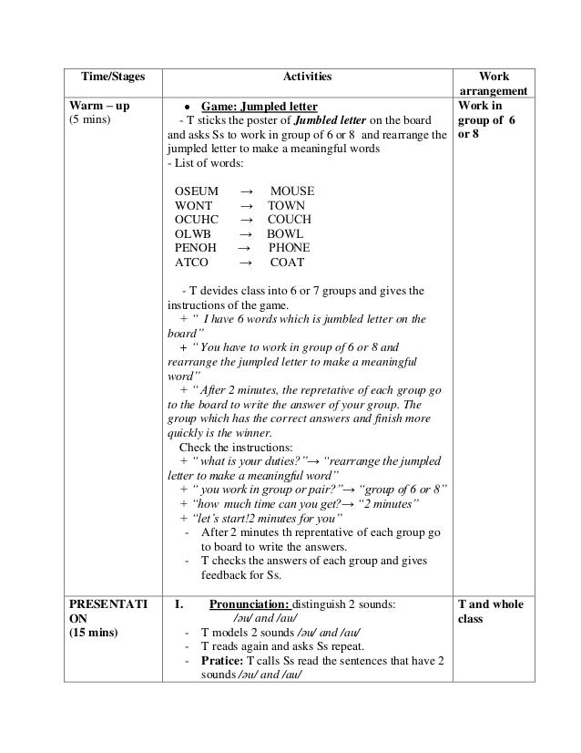 Lesson plan - unit 8: Story of my village - language focus