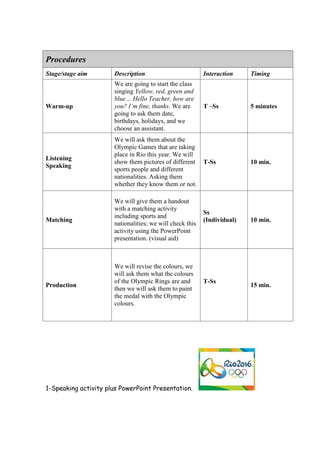 Lesson plan2- The Olympic Games | PDF