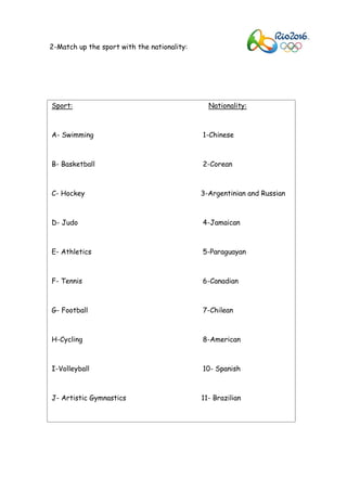 Lesson plan2- The Olympic Games | PDF