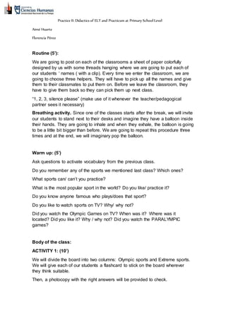 Lesson plan 2 - Sports and Hobbies | DOCX