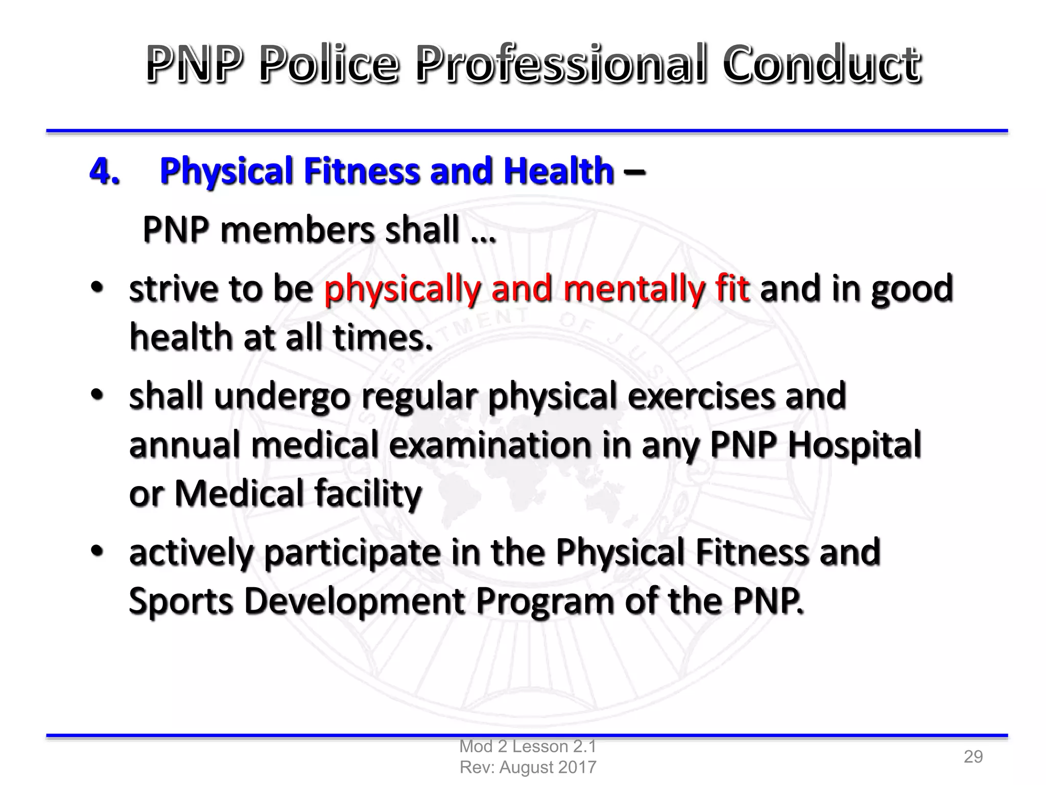 Lesson plan 2.1 police ethics | PPTX