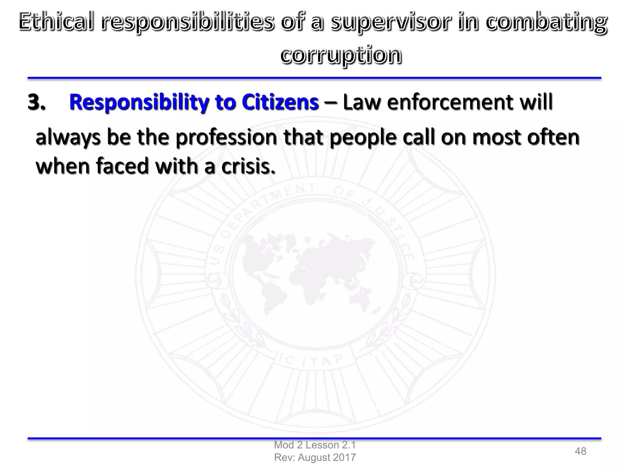 Lesson plan 2.1 police ethics | PPTX