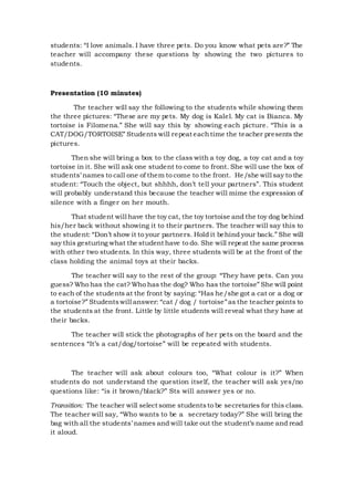 Lesson plan 2 Kindergarten Level | PDF