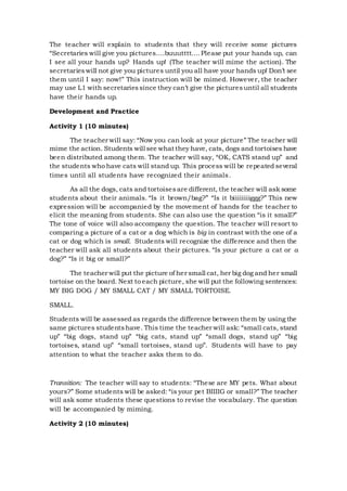 Lesson plan 2 Kindergarten Level | DOCX