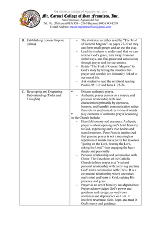 Lesson Plan in Christian Education. docx | DOCX