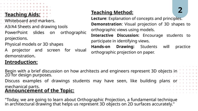 Lesson Plan 2 Orthographic projectionstions | PPT