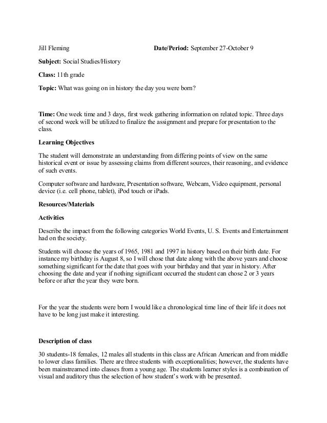 Lesson Plan Social Studies History Lesson Plan Social Studies History